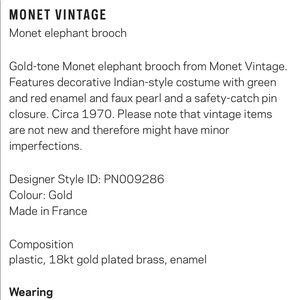 Monet | Jewelry | Monet 97 Collection Elephant Pin | Poshmark